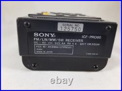 SONY ICF-PRO80 RADIO RECEIVER FM/LWithMWithSW POWERS ON NO SOUND PARTS ...